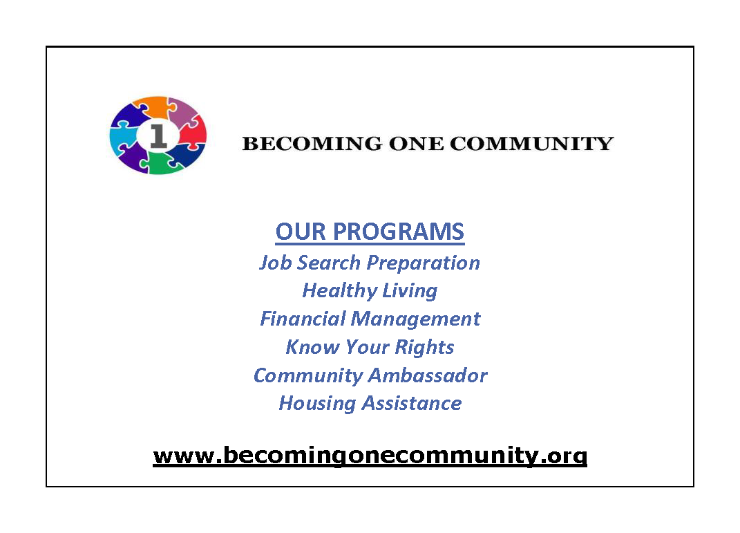 Our Programs – Becoming One Community